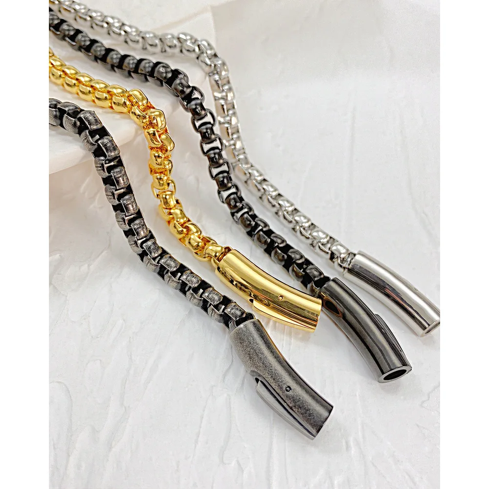 6mm Mechanical Clasp Rolo Box Chain Men Bracelet - Buy Bracelet Chain ...
