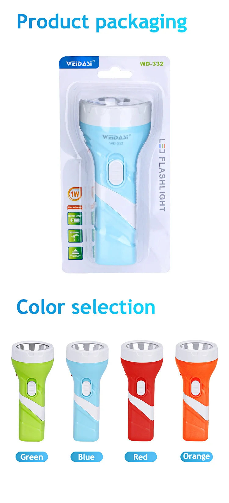 Emergency Flashlight Led Rechargeable Portable Hiking Camping Led ...