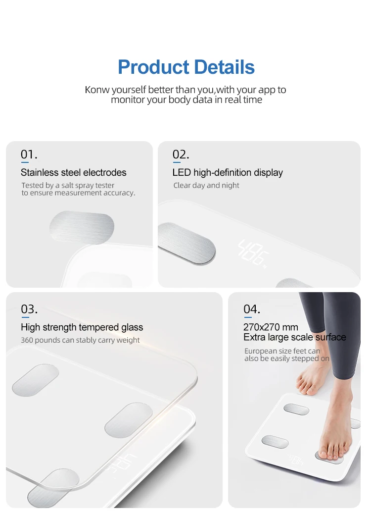 Bmi Healthy Calorie Measuring Digital Bathroom Body Fat Scale Eco ...