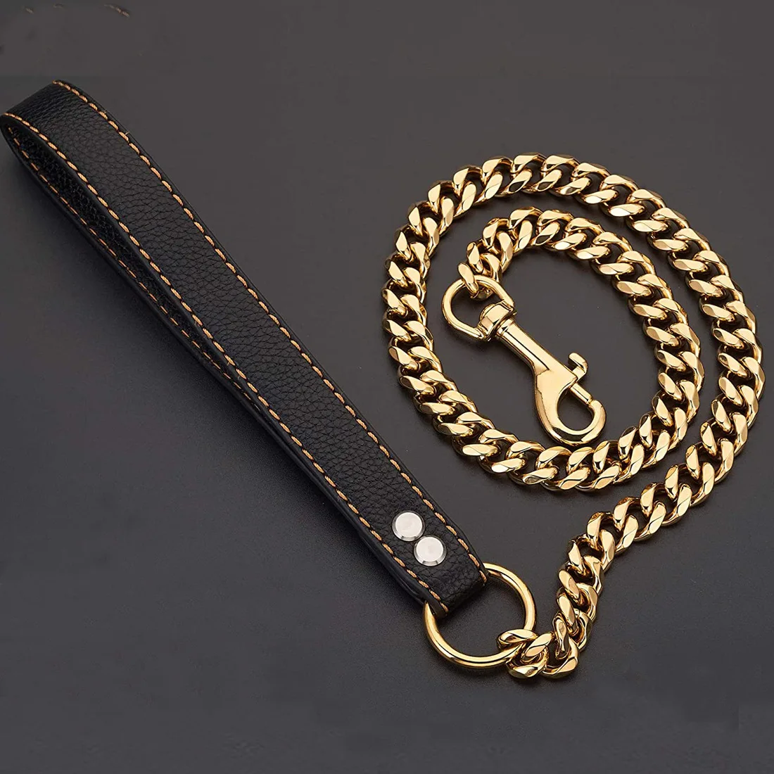 Luxury Gold Correas Para Perros Hip Hop Leads Dog 15 Mm Chains Cuban ...