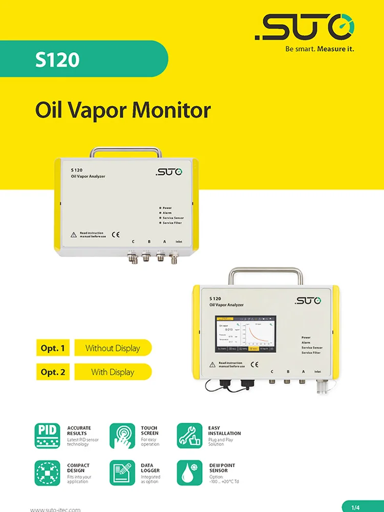 SUTO S120 Oil Vapor Monitor - Compact PID Sensor Technology