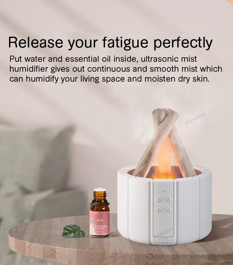 Campfire Aroma Diffuser Bonfire Air Humidifier Ultrasonic Cool Mist ...