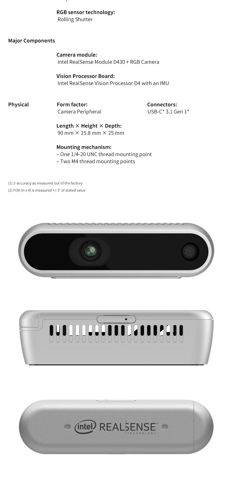 D435if 3D modeling VR intelligent tracking face recognition Depth Camera Intel realSense depth ...