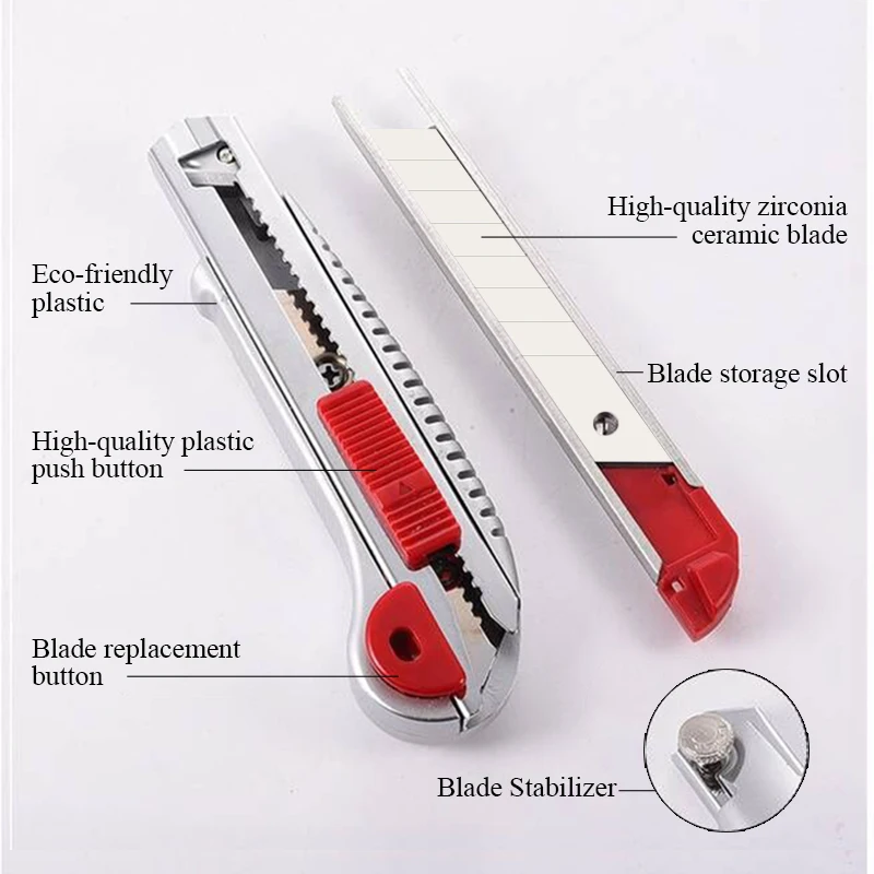 Five-burst Automatic Replacement Ceramic Utility Knife With 4 Ceramic ...