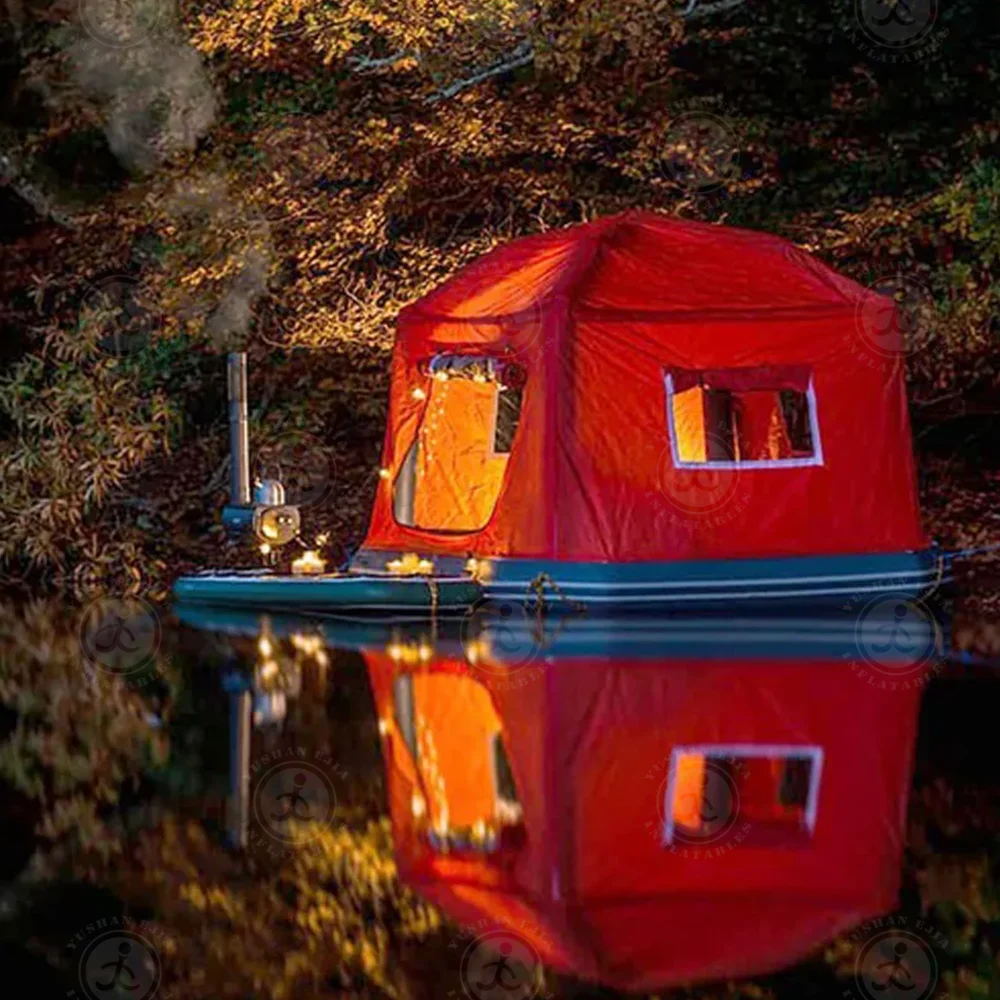 Outdoor Family Lake Camping Tent Fishing Raft Boat Inflatable Water ...