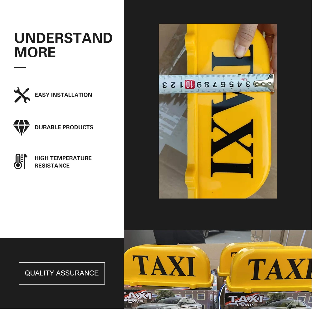 High Bright Yellow Waterproof Magnetic Taxi Top Sign Light Box - Buy ...