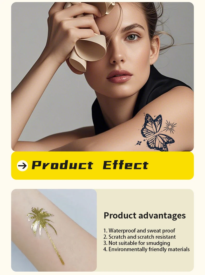 Waterproof Herbal Juice Tattoo Stickers for Arms & Body