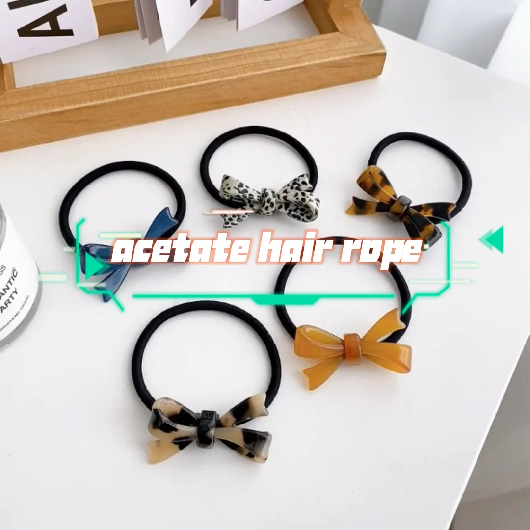 Wholesale Dowell Double Ponytail All-match Hair Rope Acetate Rubber Bow ...