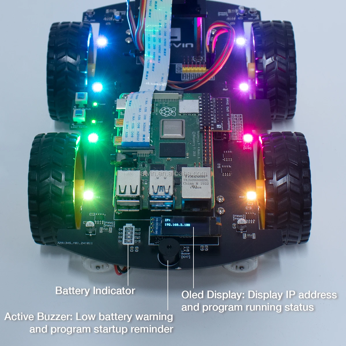 LAFVIN 4WD Smart Robot Car Kit for Raspberry Pi - DIY Fun