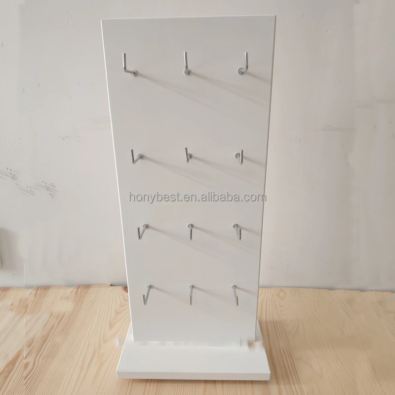 Double Sided Display Stand - Rotating Wood Rack for Jewelry