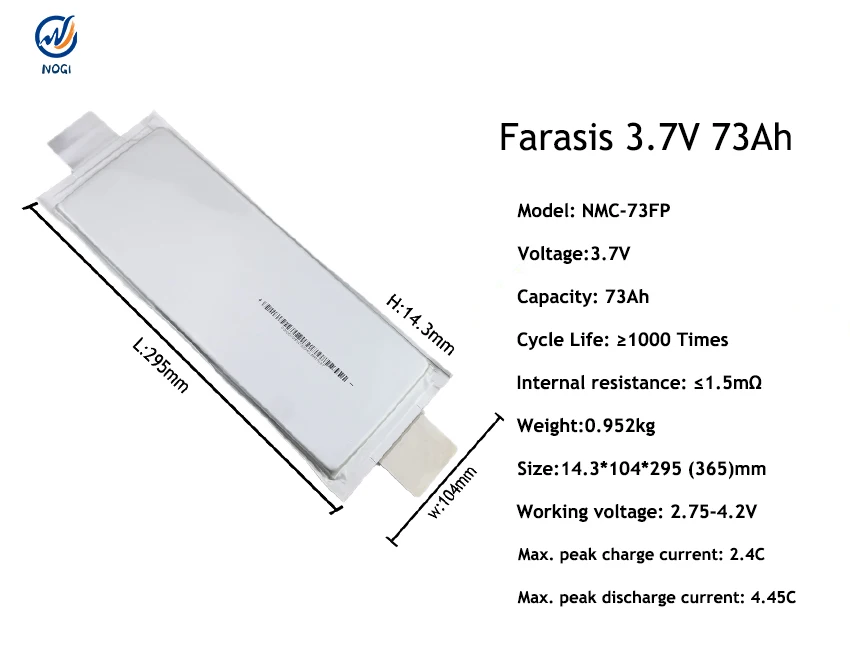 Brand New Farasis 73 P73 Lipo Pouch Cell 3.7v 73ah Pouch Cell For Sale ...