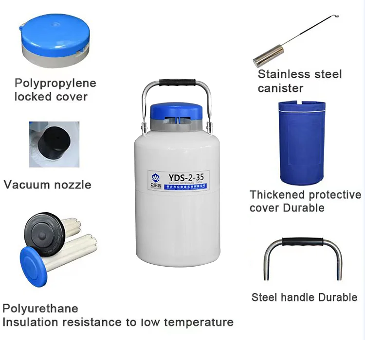 PCZPX 2L Liquid Nitrogen Container with Easy Operation Lightweight ...