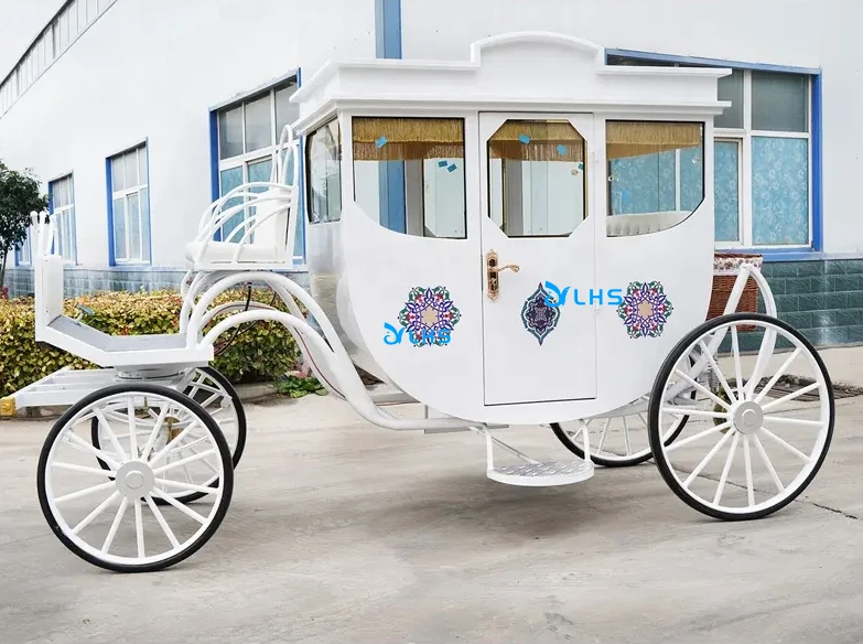 White Classic Royal Horse Drawn Carriage Princess Wedding Horse Cart ...