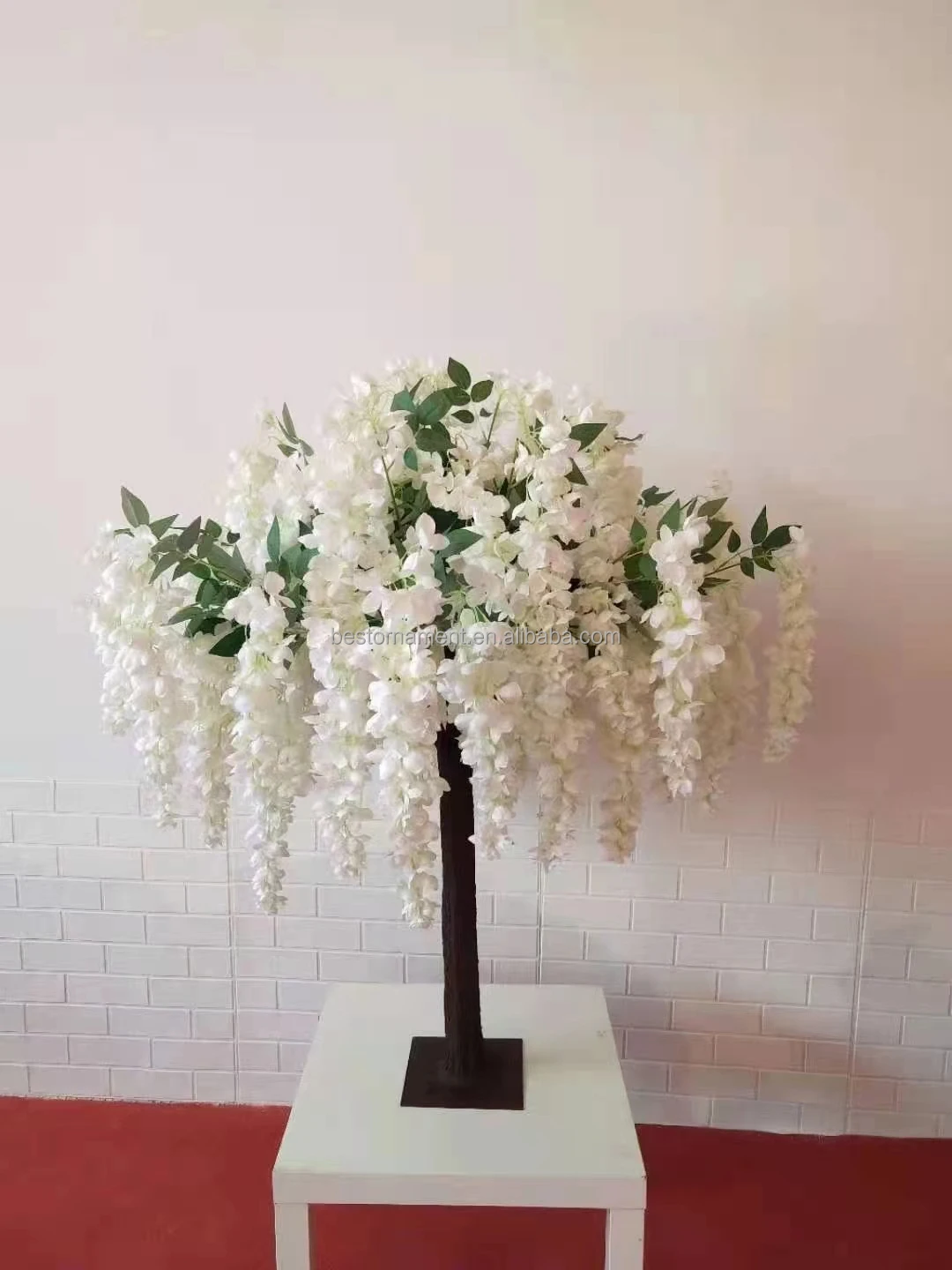 Artificial Golden Leaves Wedding Wishing Tree Table Centerpiece Decor ...
