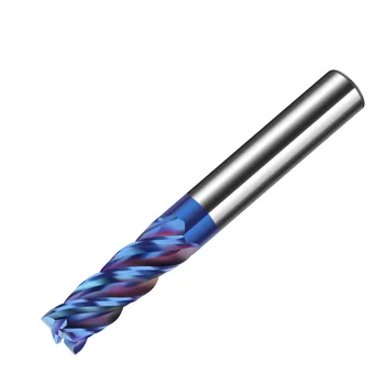 Hrc65 High Hardness Solid Carbide End Mills With Blue Coated 4 Flute ...