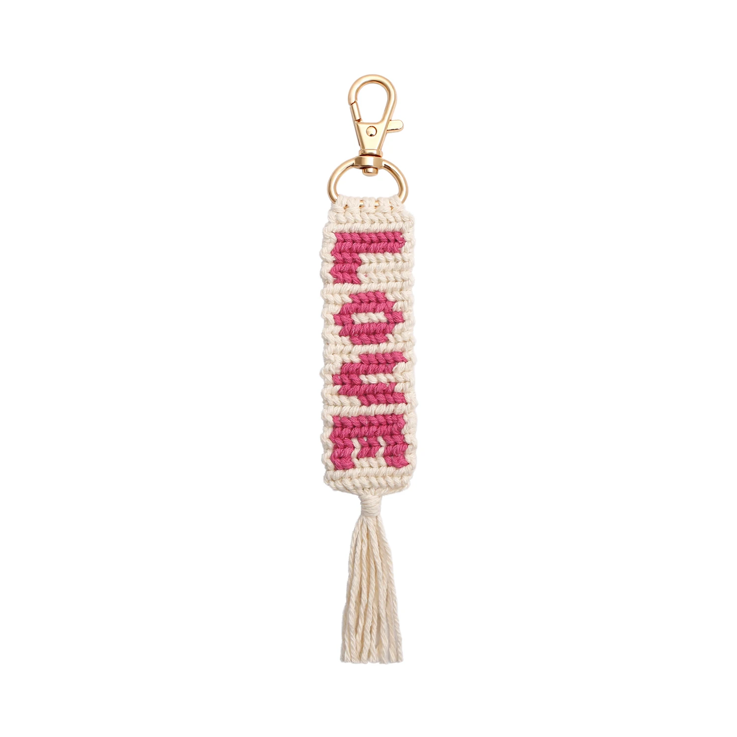 Handwoven Crochet Cotton Boho Love Keychain Car Keys Women Bag Pendant ...