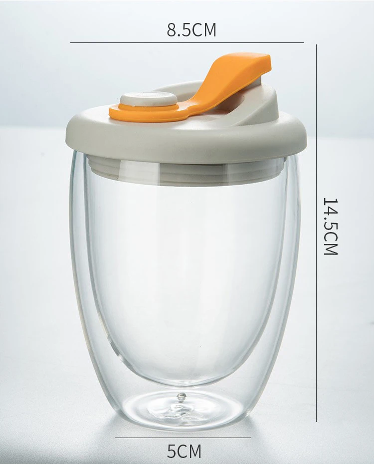 Wholesale Customized Clear Double Wall Glass Cup Glass Cups With Lid ...