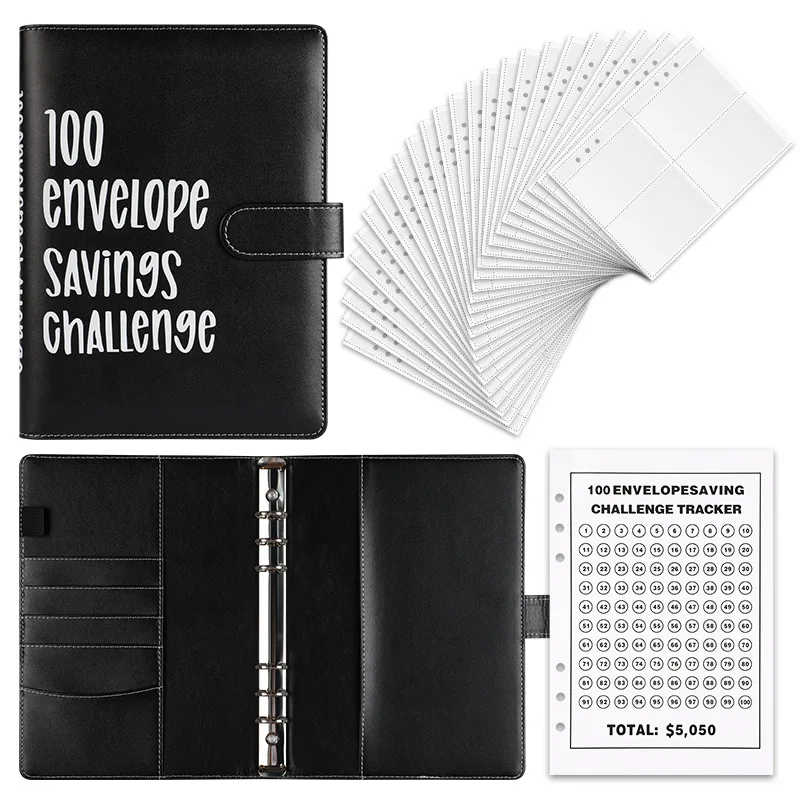 100 envelope savings challenge A5 binder budget planner notebook money ...