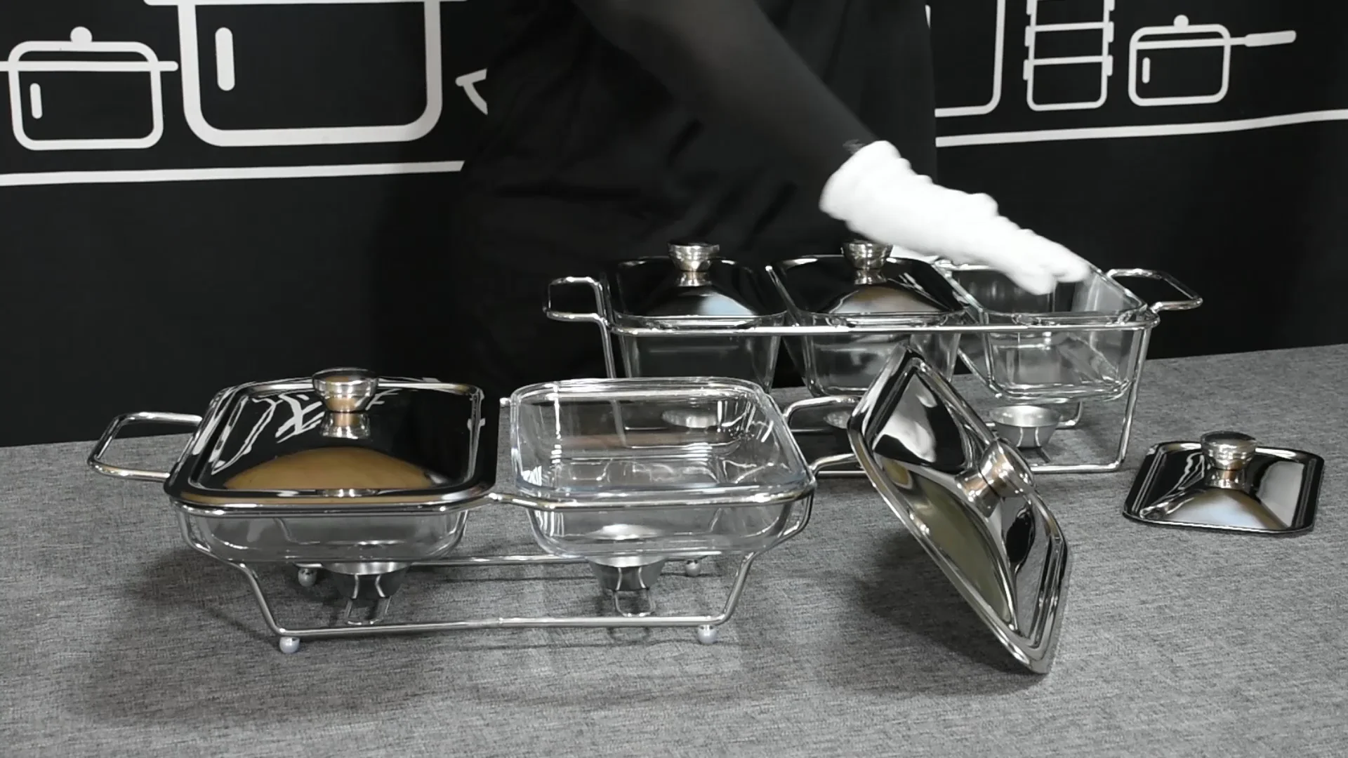 Multi-style And Multi-standard 1.5l Glass Food Warm Buffet Stove Luxury ...