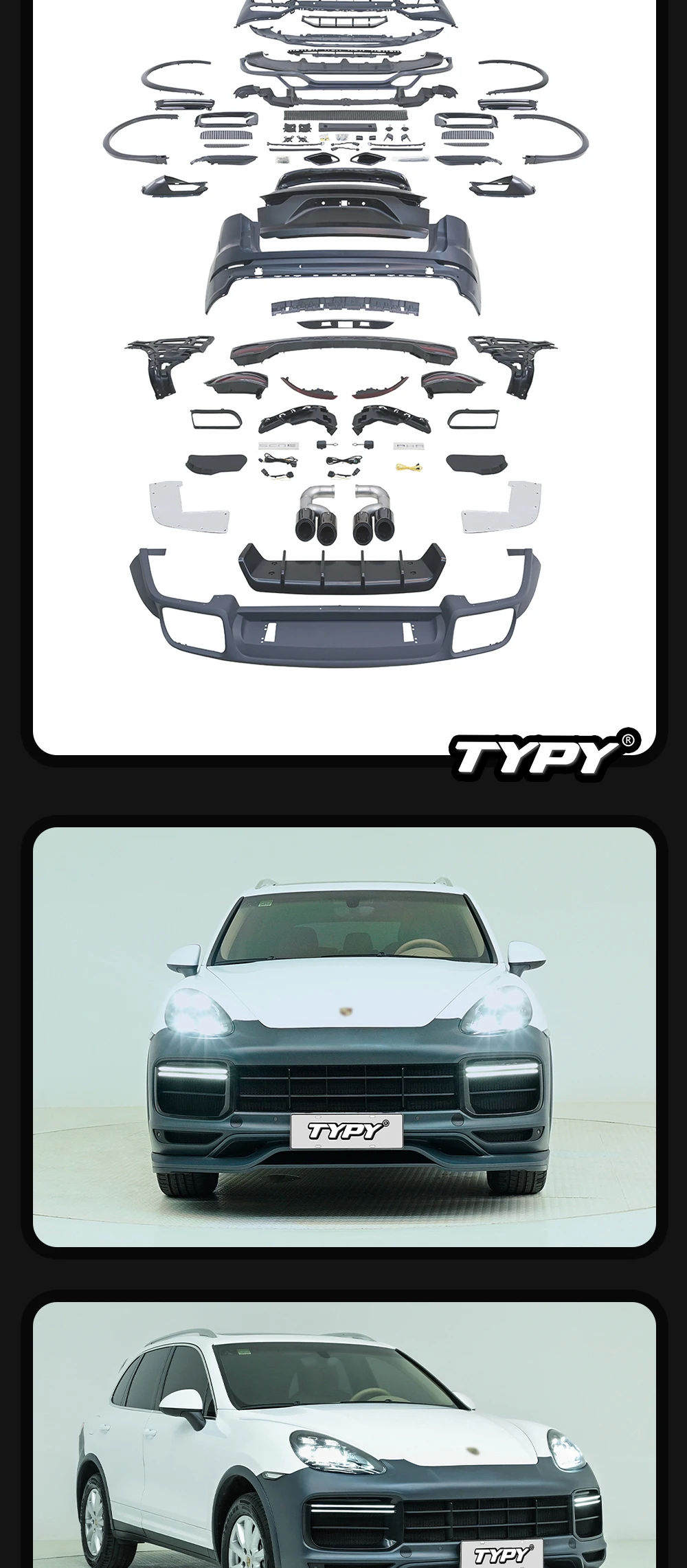 Typy Auto Bodykit For Porsche Cayenne 2011-2014 958.1 Upgrade 2018-up Style 9y0 Front Bumper ...