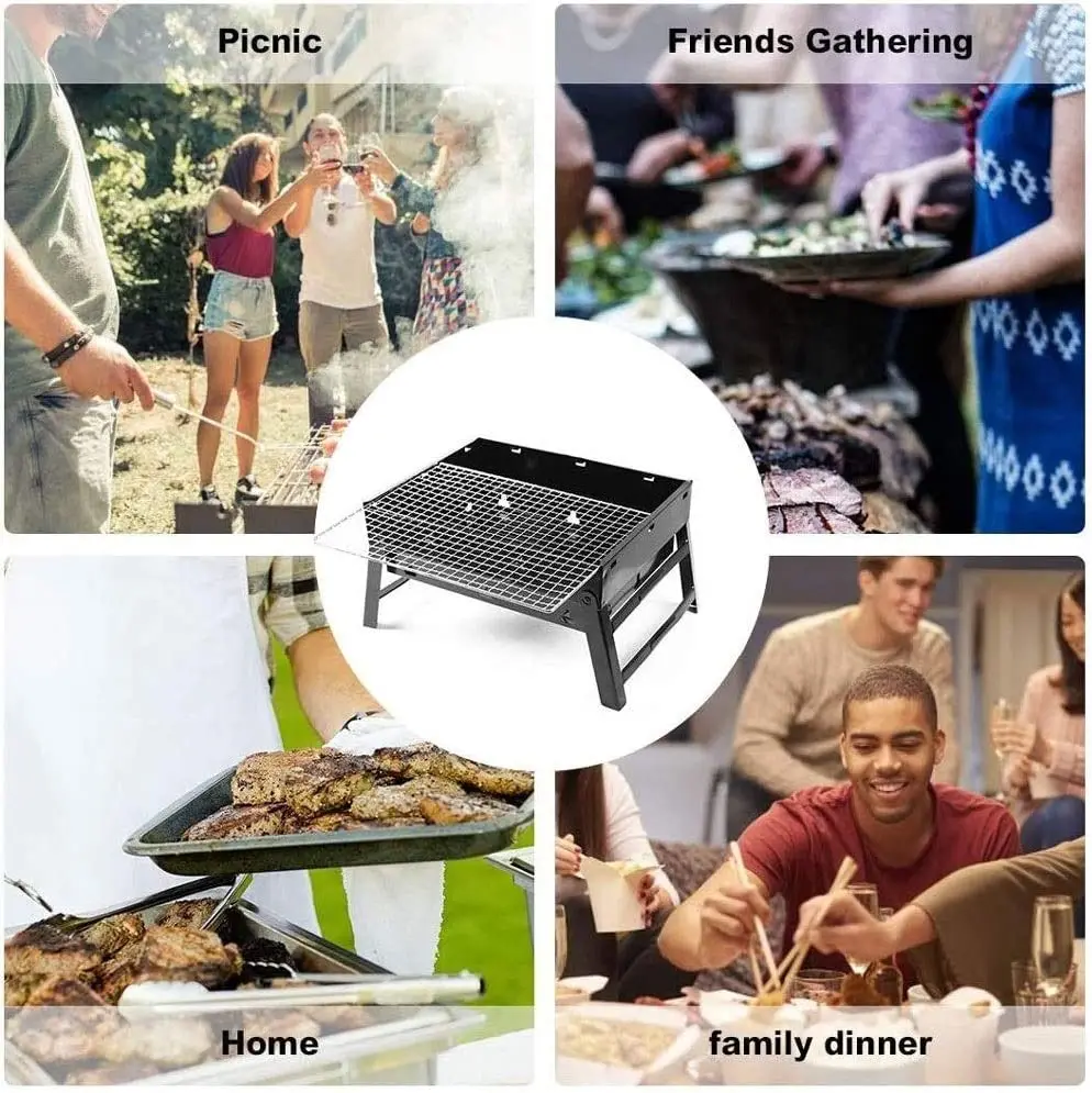 ATOB Portable Outdoor Camping Barbecue Charcoal Grill Folding Asador De ...