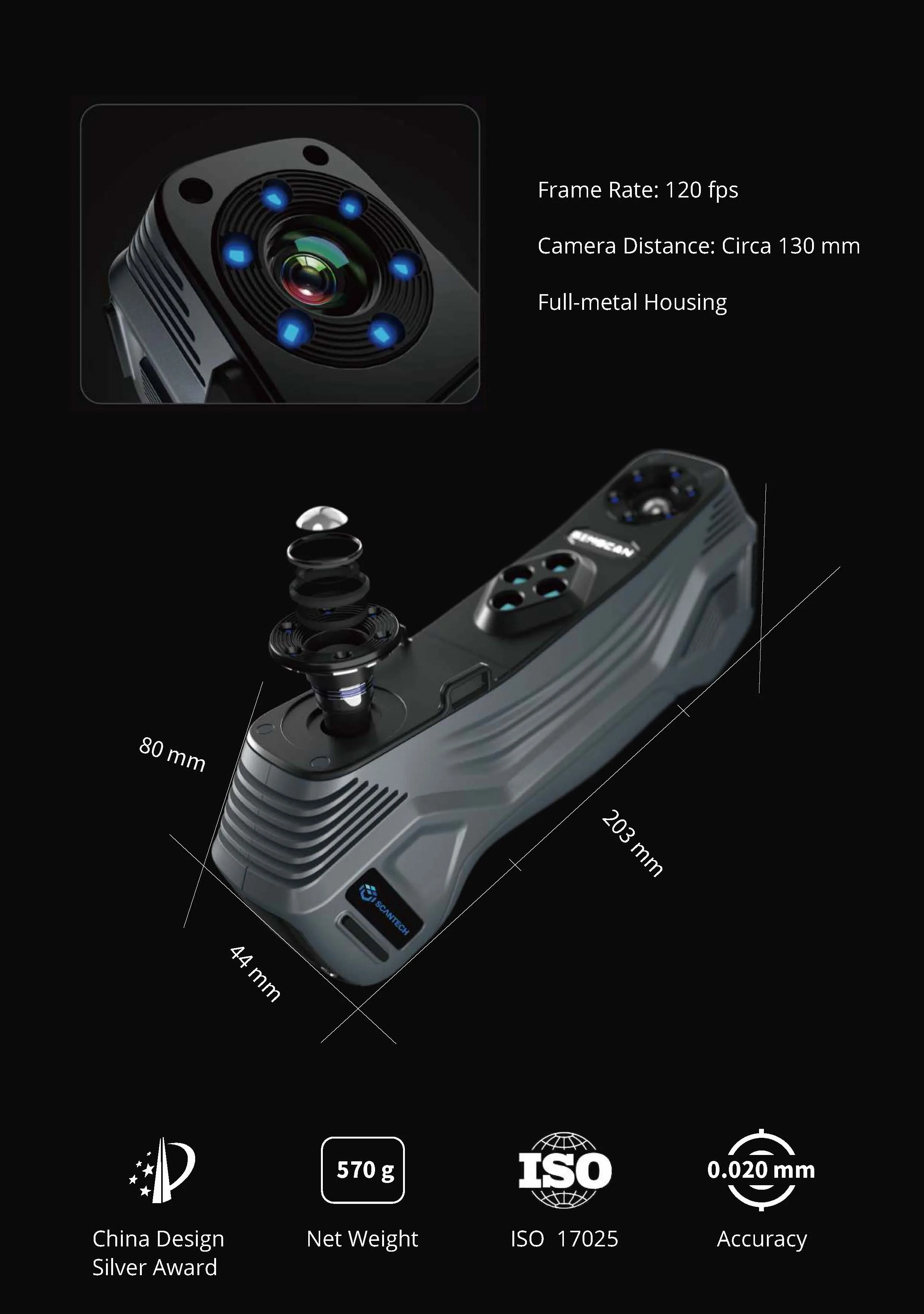 Portable 3d Scanner Narrow Scanning Area For Metrology-grade 3d ...