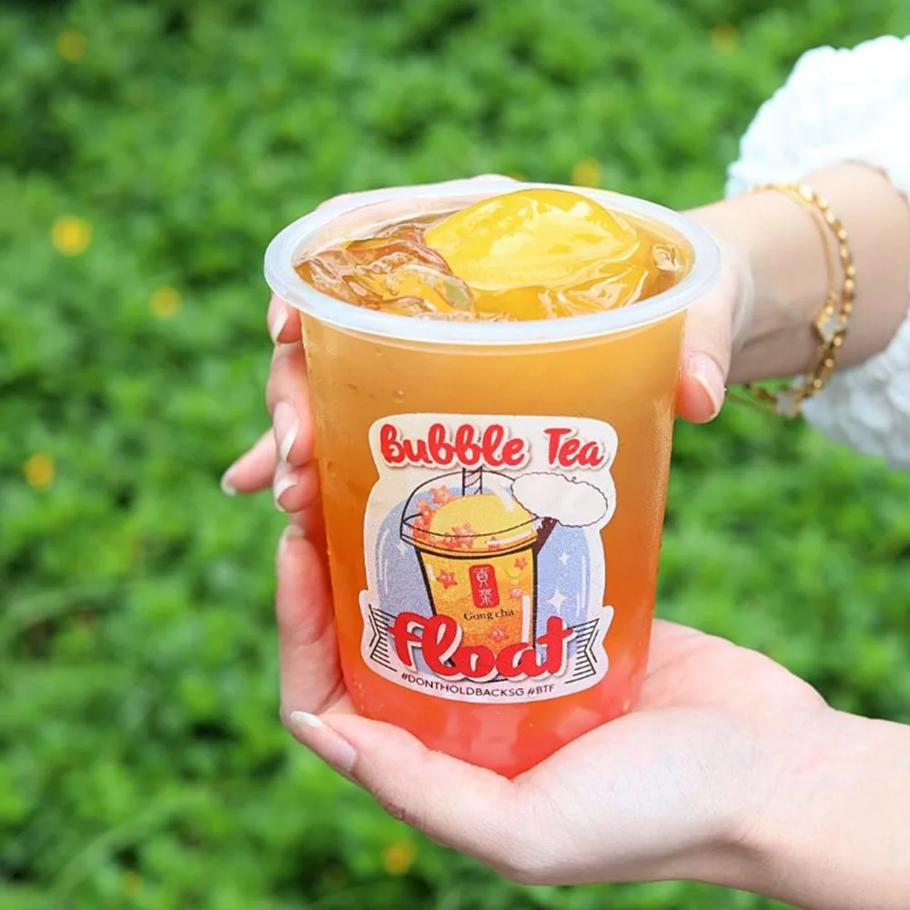 Custom Printed Clear PET PP Plastic U-Shaped Disposable Cups Lid Boba ...
