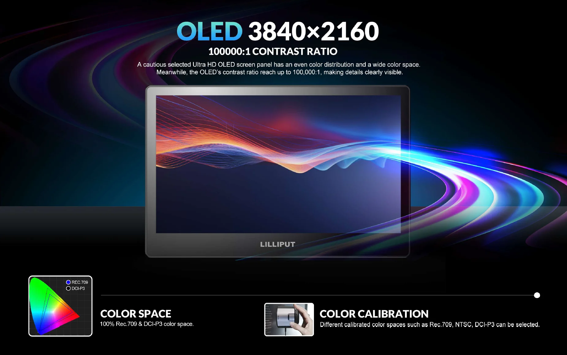 LILLIPUT A13 DCI-P3 Color Space 13.3 Inch HDMI Monitor