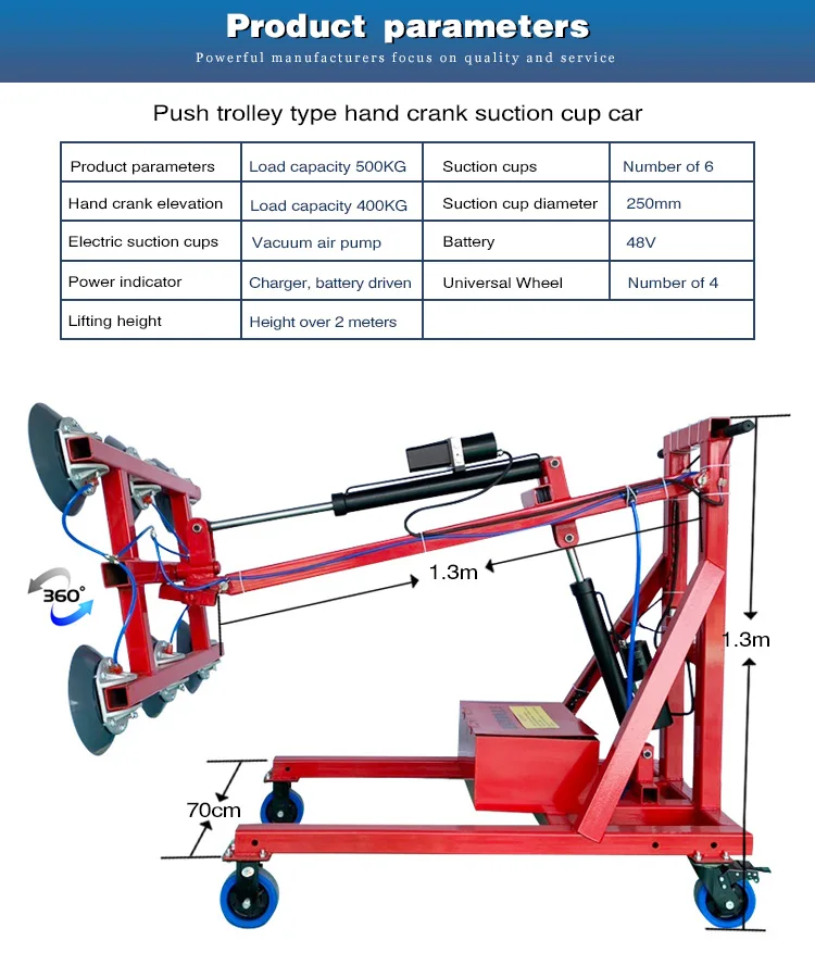 High Quality Operability Vacuum Lifting Trolley For Glass Window ...