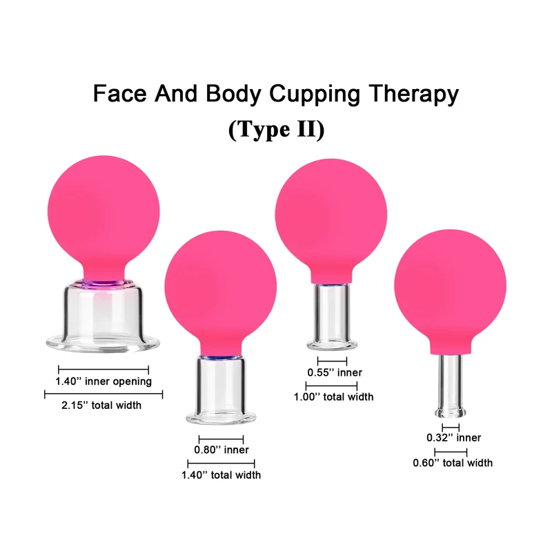 Anti Cellulite Vacuum Body Facial Massage Suction Glass Cupping Set Of ...
