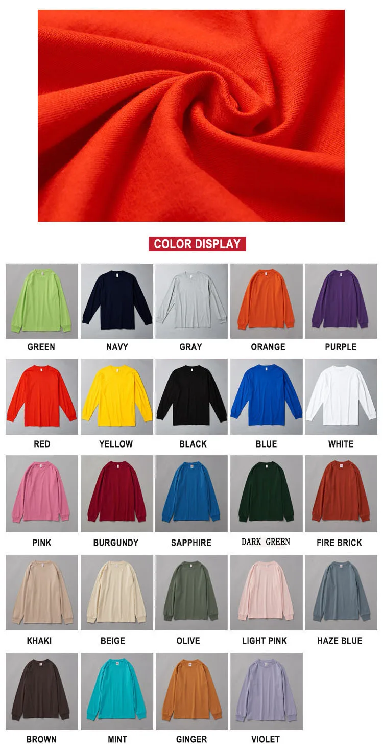 Casual Style Custom Printed Long Sleeve T-Shirt Plain Dyed Pattern With ...