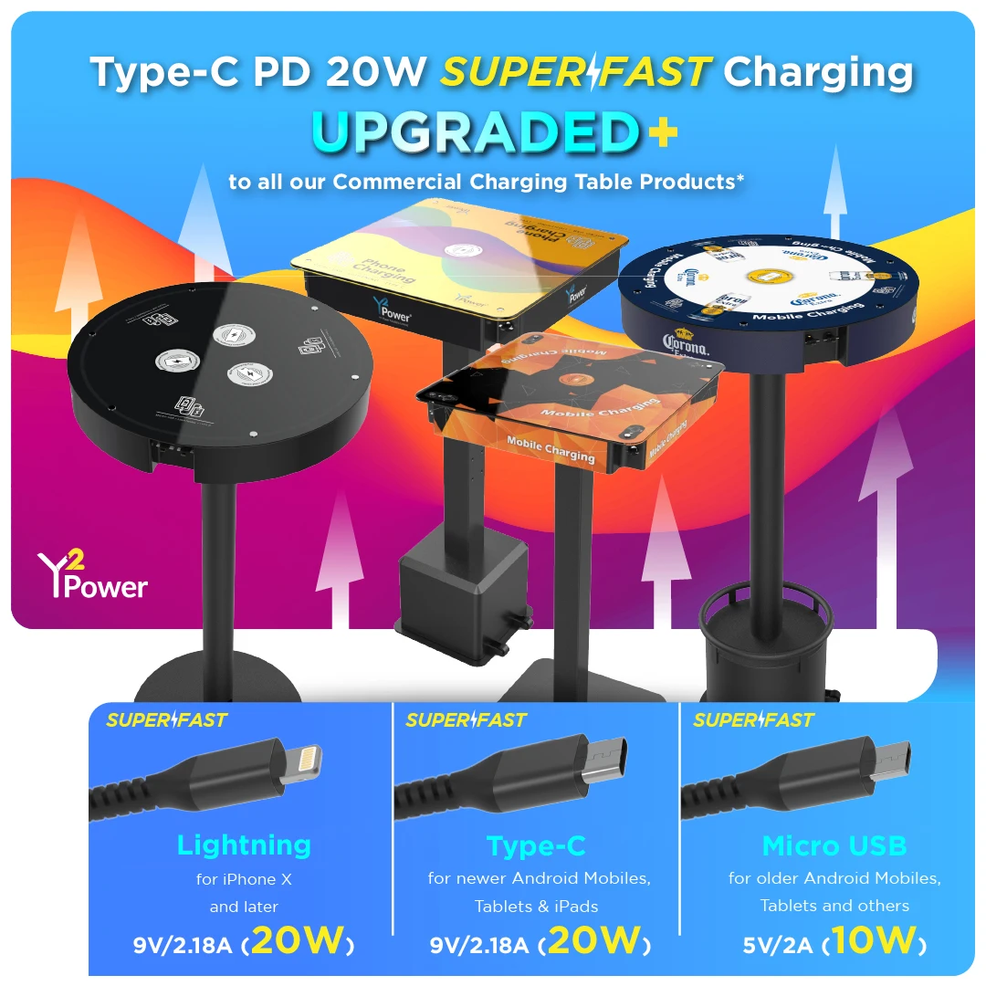 Y2 Power Classic Charging Table - Efficient Bar Solution