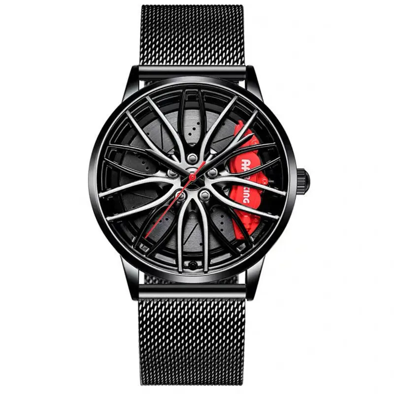 Fashion Car Wheel Watch - 3D Hollow Dial, Stainless Steel Band, Japan ...
