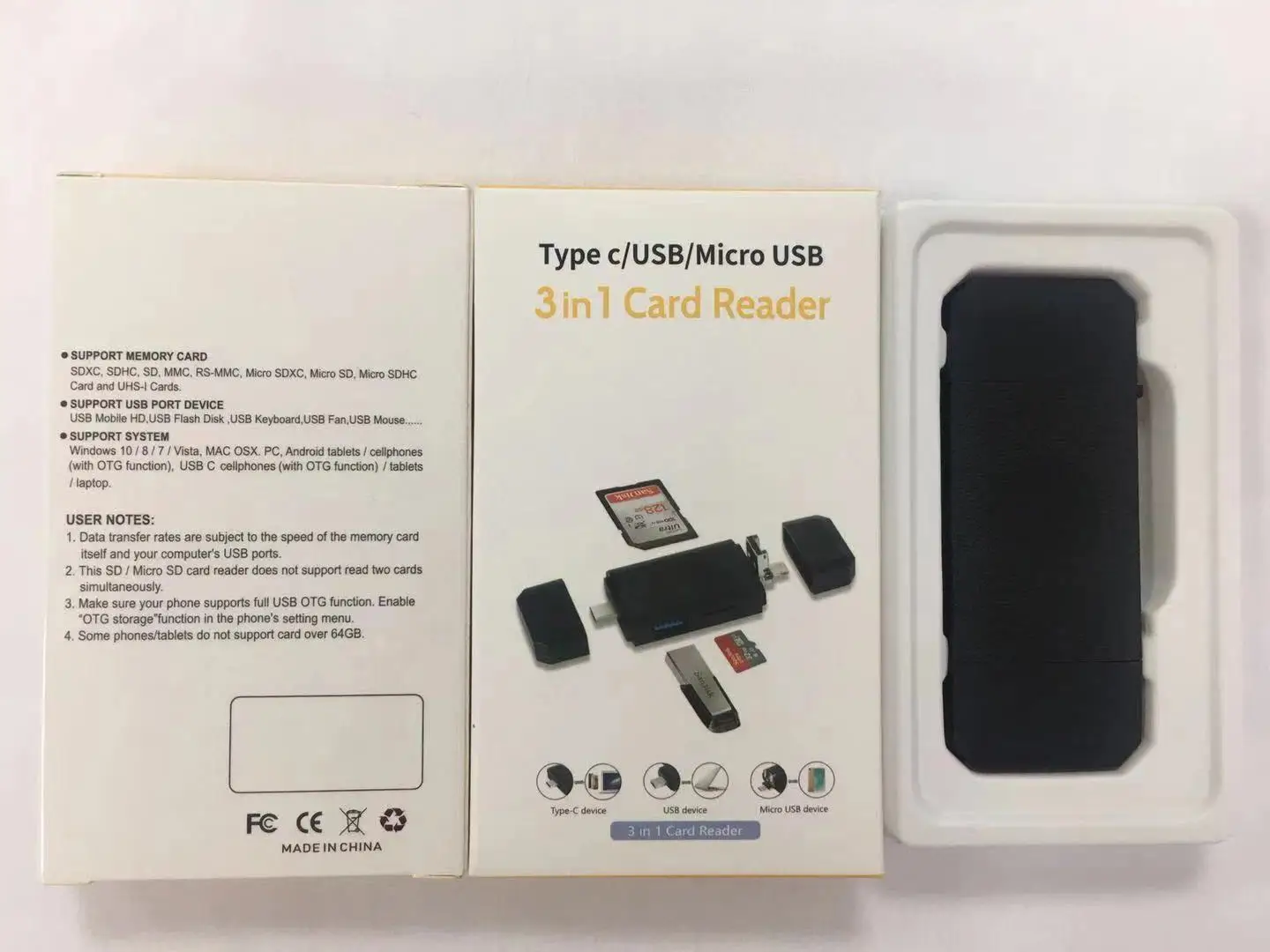 New Design 4 In 1 Multi-function Card Reader Lightning Usb Type-c Sd Tf ...