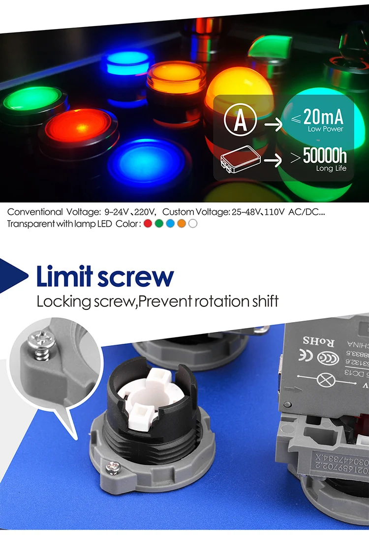 WINDOO 22mm 25A High-Power LED Illuminated Push Button Switch