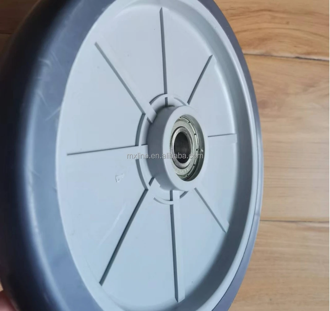 8 Inch Medical Wheel 200 X 32 mm TPE/PP Gray Stretcher Wheels with Ball ...