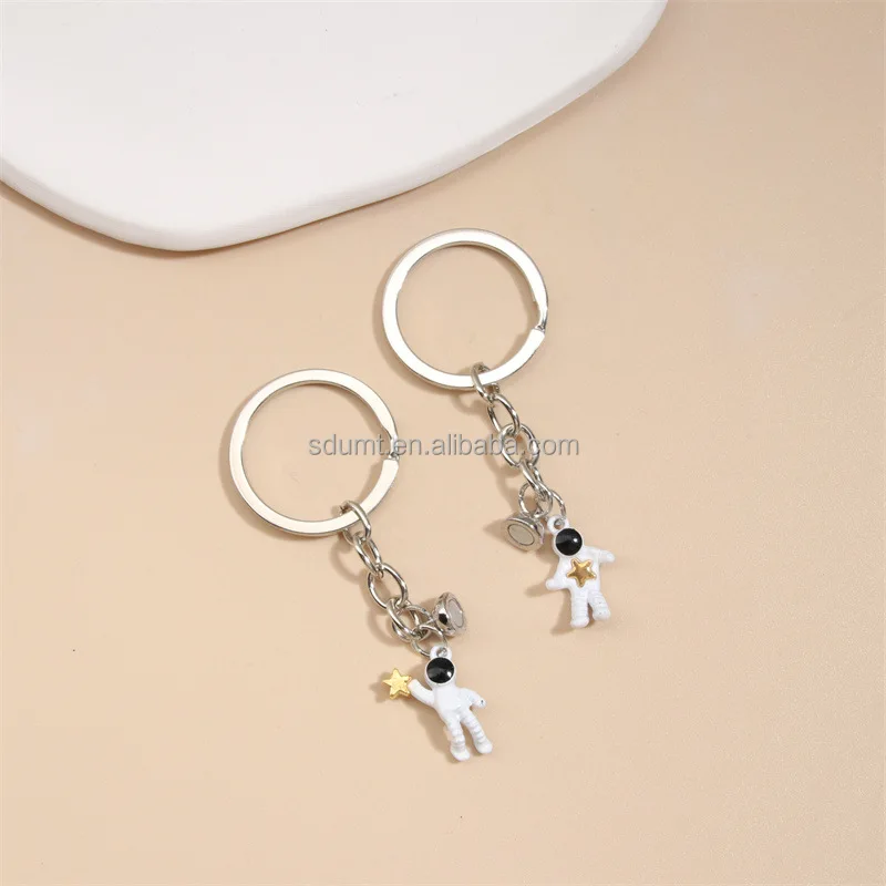 Custom Creative Anime Cute Cartoon Metal Key Ring Space Human Robot ...