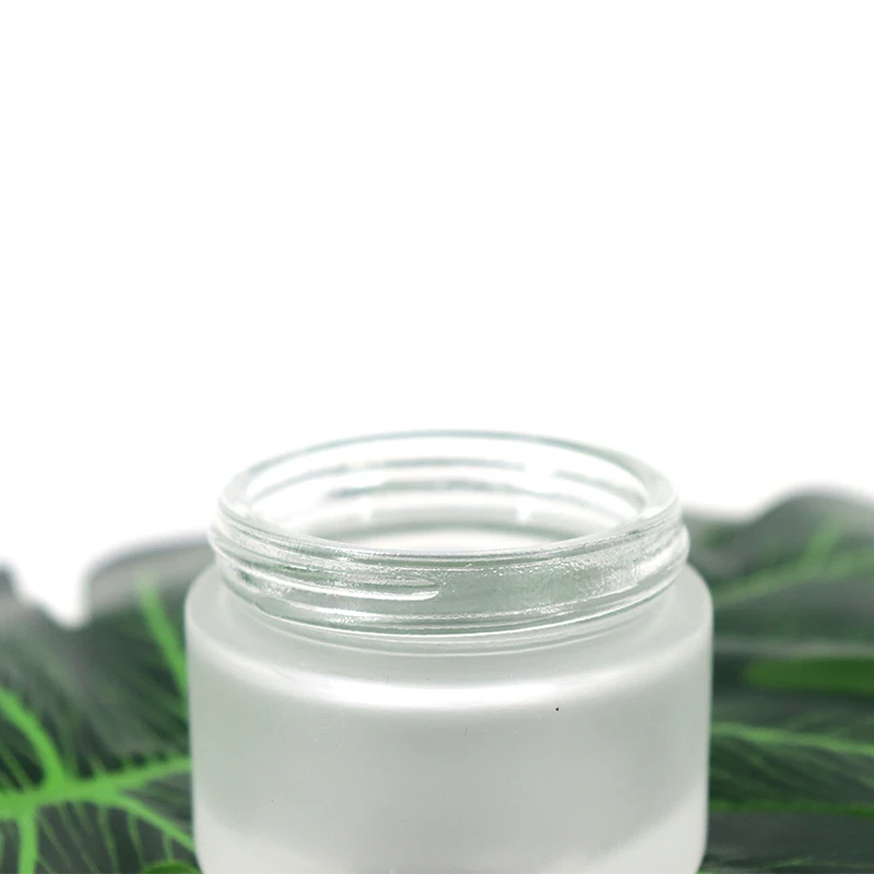Custom 30g Glass Eye Face Cream Jar Pot Screw Lid Empty Round Frosted ...