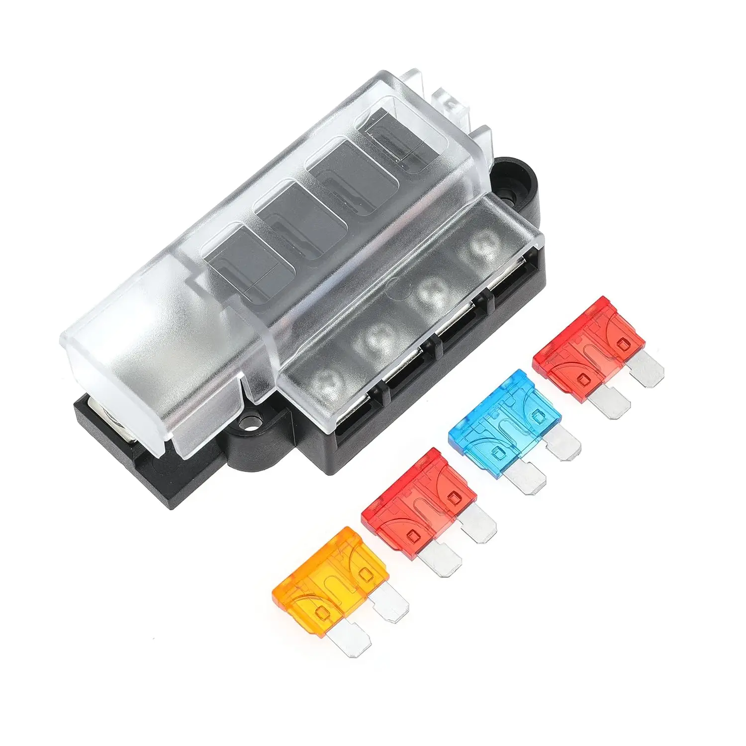 4 Way Fuse Block for ST Blade Fuses - Marine & Automotive