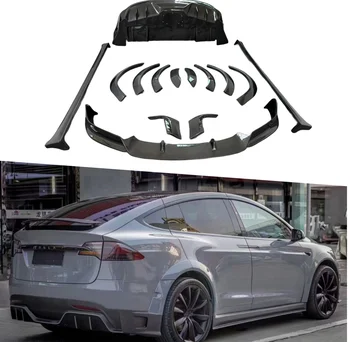 High Quality Carbon Fiber Body Kit For Tesla Model X Front Lip Side ...