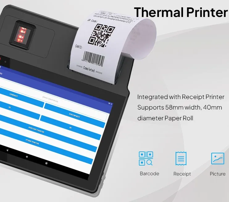 Ekemp Biometric Tablet With Fingerprint Scanner /thermal Printer And ...