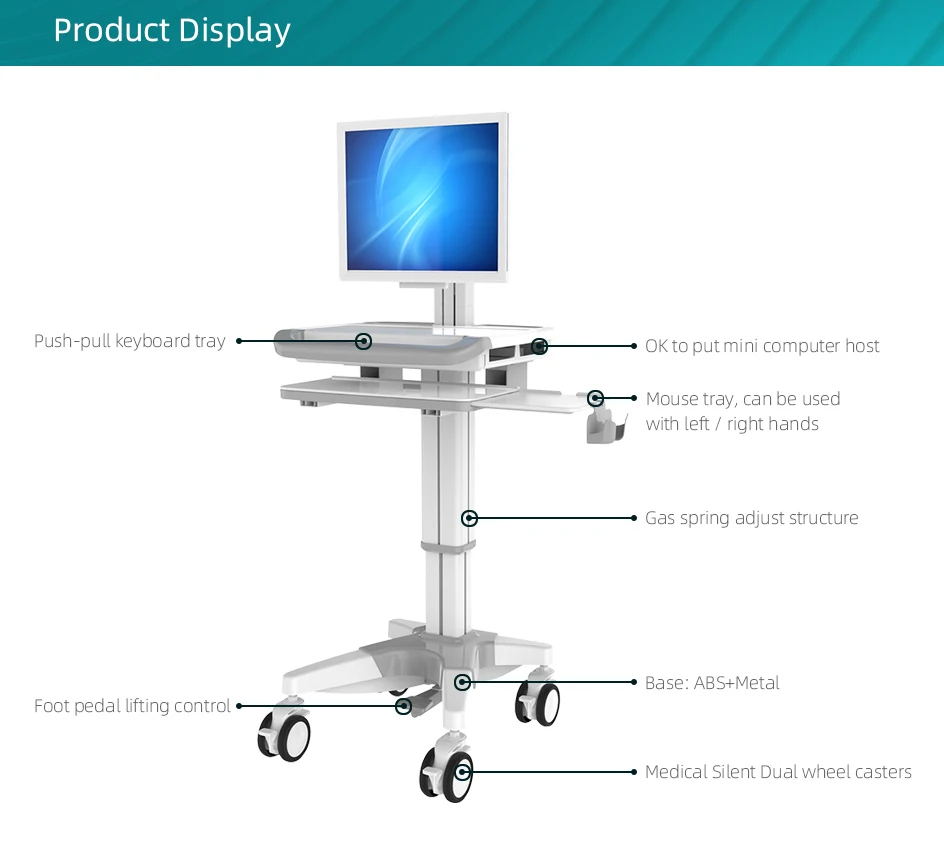 Whole Sale Hospital Workstation Medical Computer Cart - Buy Computer ...