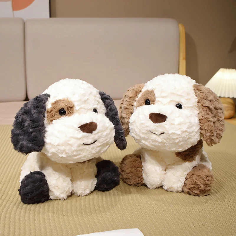 30cm Super Soft Cuddly Sitting Stuffed Dog Toy With T-shirt And Hat Bow ...