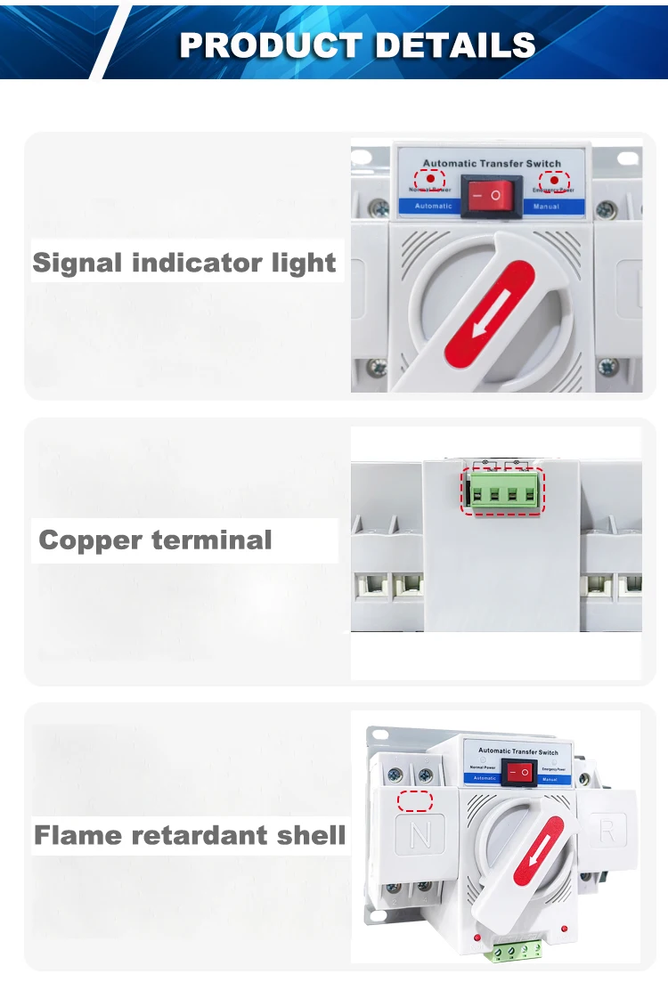 Ats 63a Dual Power Automatic Transfer Switch Ats For Solar & Inverter - Oem