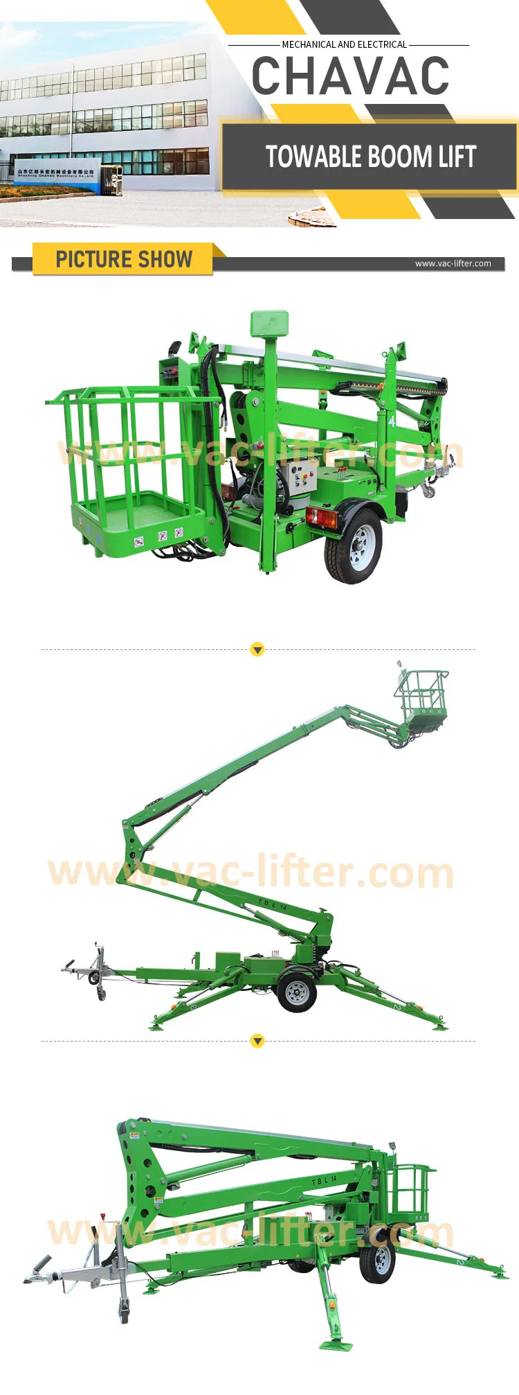 Boom Lift on Slope - 18m High Towable Articulated Lift