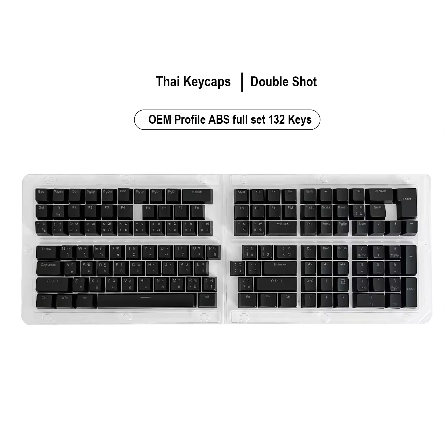 White Black Thai Oem Keyboard Keycaps Thai Letters Rgb Pass Through ...