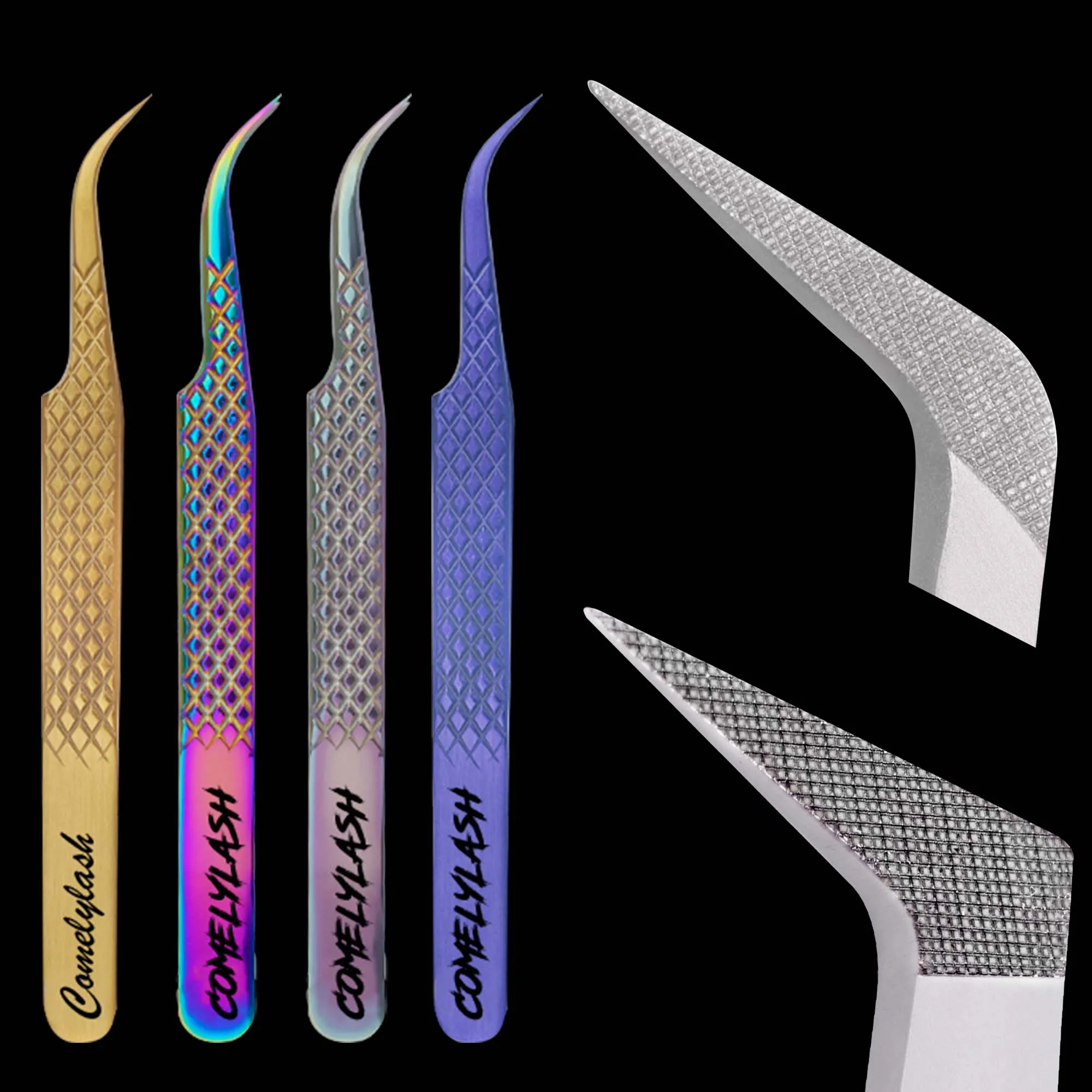 Comelylash Fiber Tip Tweezers For Volume Eyelash Extension With Private ...