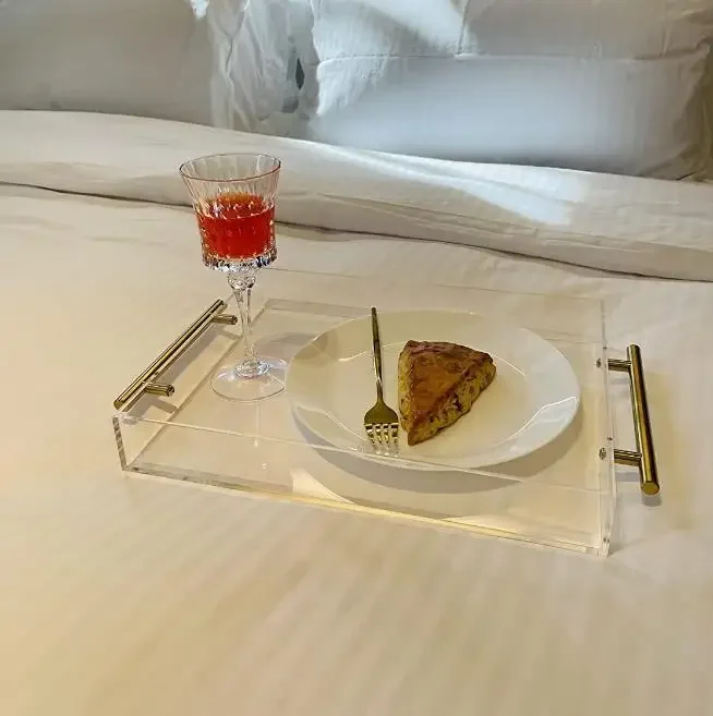 Custom Luxury Hotel Acrylic Pallets Storage Food Acrylic Serving Trays ...