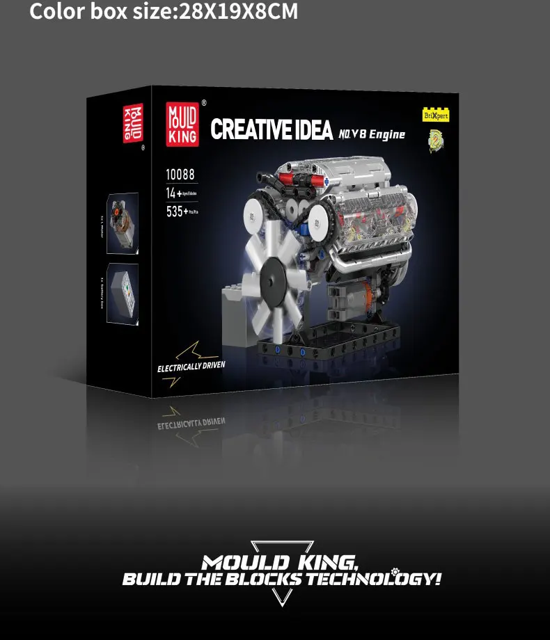 Mould King 10088 V8 Engine Model Building Blocks - DIY Fun