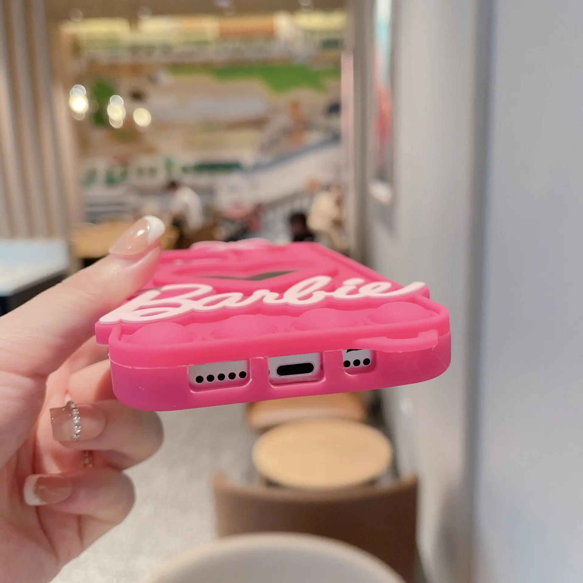 Functional Cute Silicone Barbie Phone Case With Mirror Makeup Cell ...